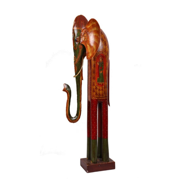 Rustic Wood and Metal Elephant Display – Desiadda Craft Works LLP